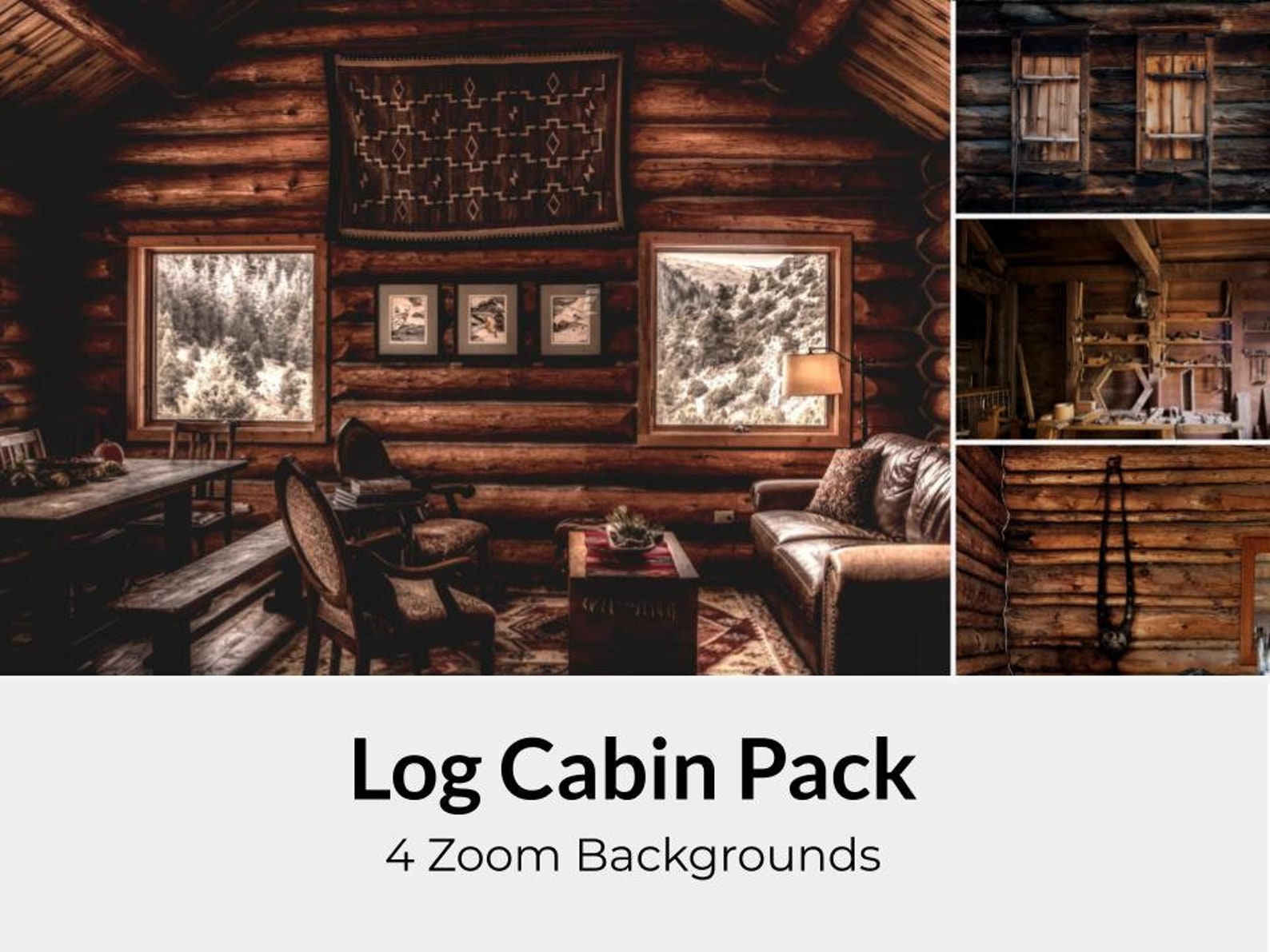 Log Cabin Zoom Background Pack Instant Download Virtual - Etsy Canada