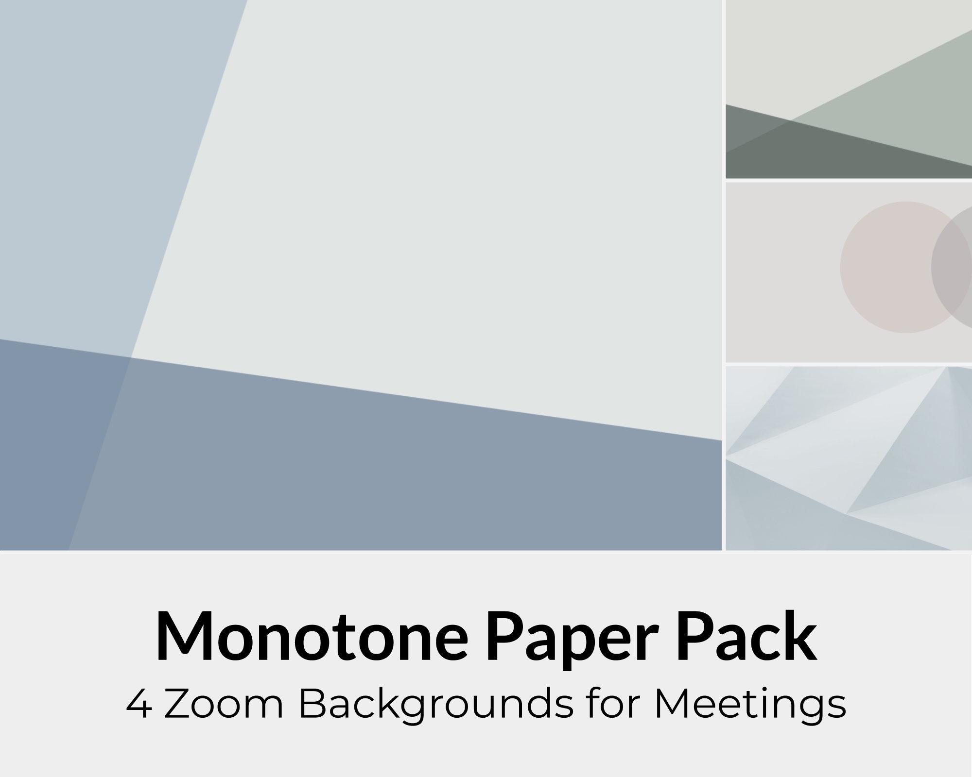 Monotone Zoom Background Pack for Online Meetings, Virtual Background ...