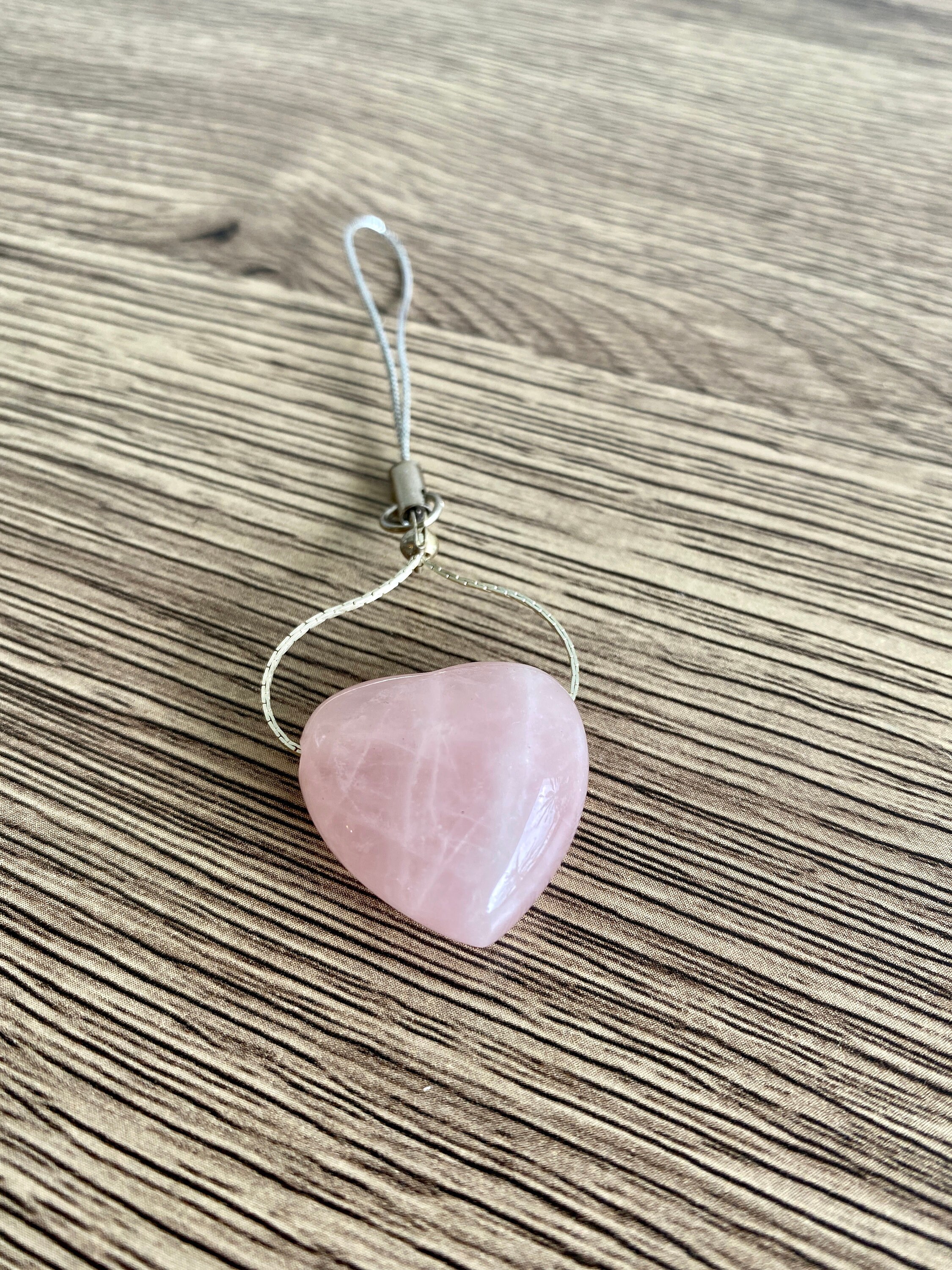 Rose Quartz Keychain, Rose Quartz Key Chain, Rose Quartz Pendant, Rose ...