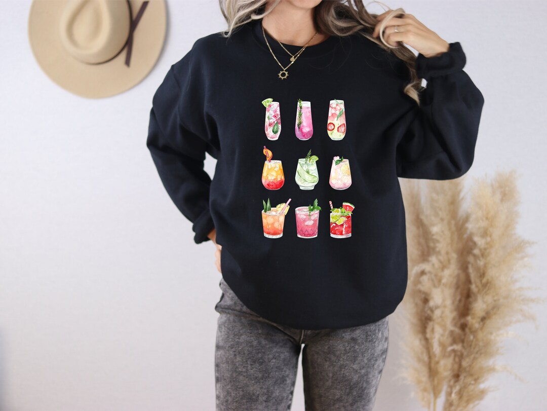 NEW Cocktail Sweatshirt, Cocktail Drinks, Cocktails Crewneck, Variety ...