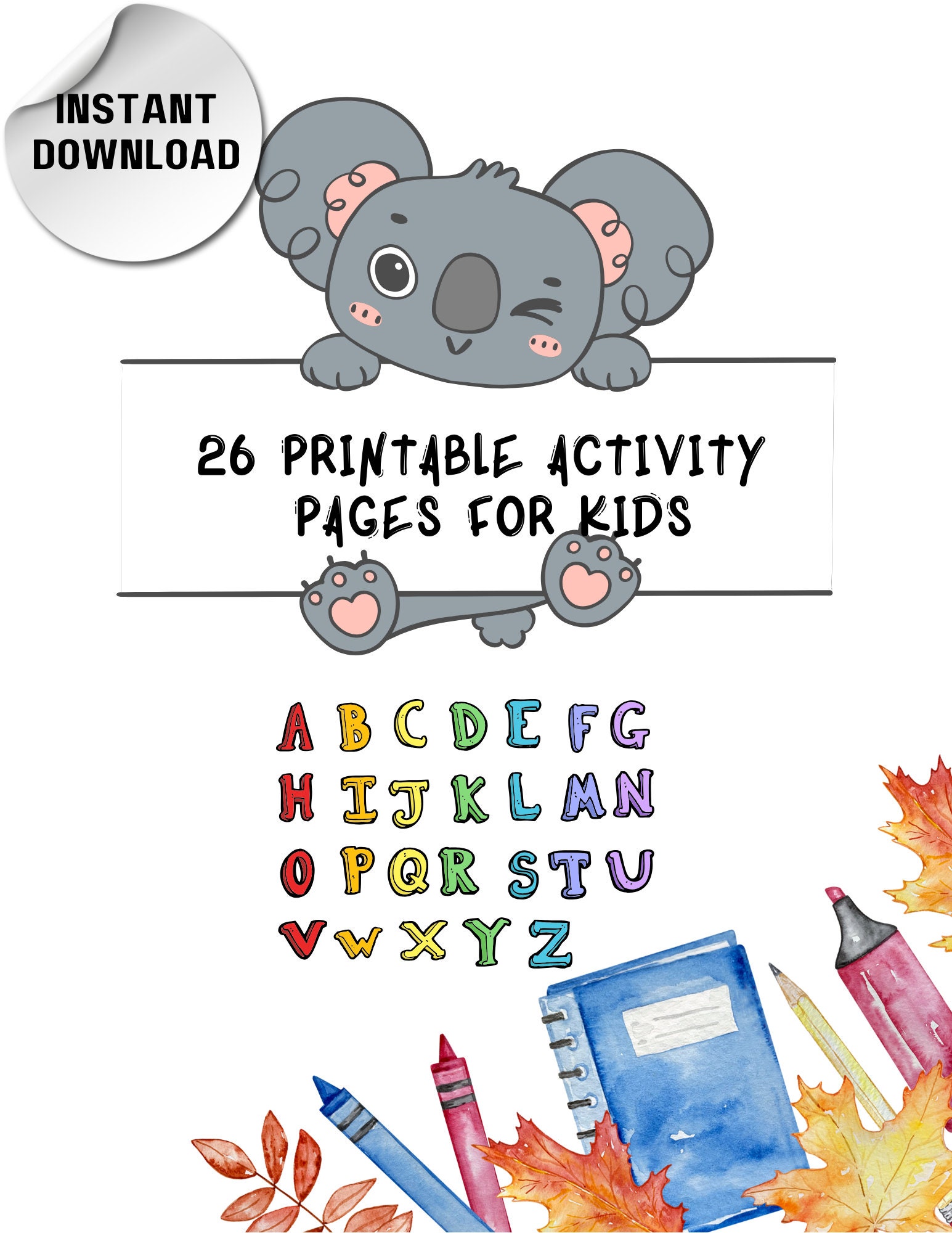 ABC Printable Activity Book for Children Learning Alphabet Activity ...
