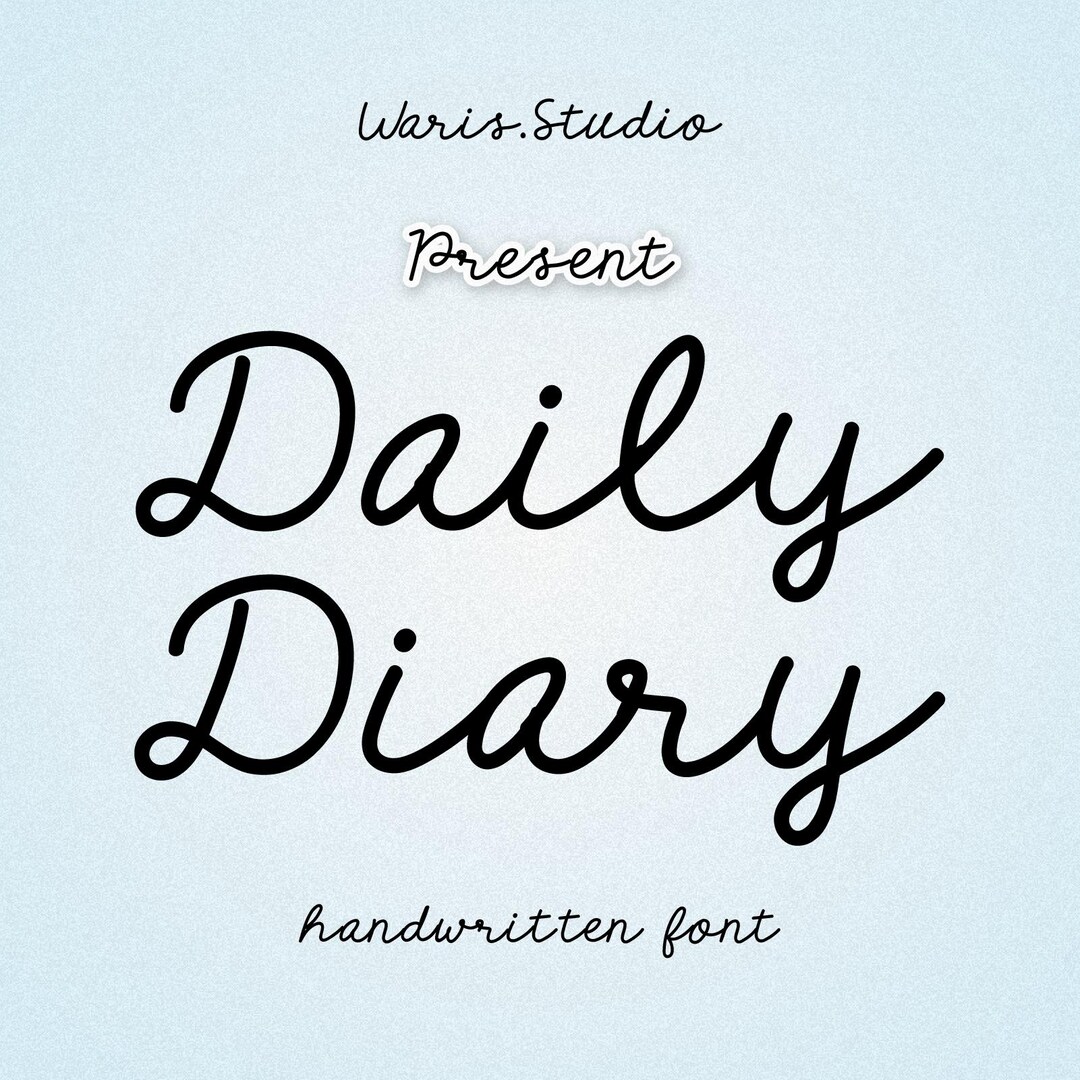 Daily Diary Script, Charming Handwritten Typeface, Planner & Branding ...