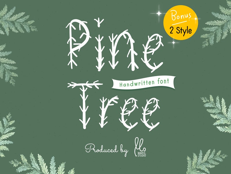 WK Pine Tree Font, Hand Lettered Christmas Font (installable Font) - Etsy