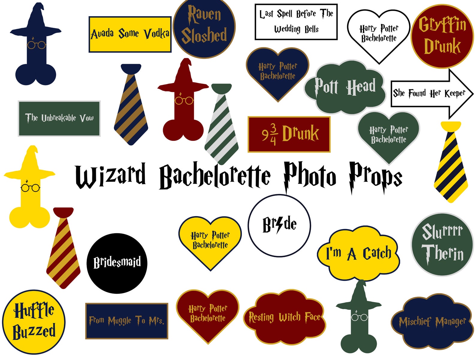 WIZARD BACHELORETTE Party Photo Props | HP Themed Bachelorette ...