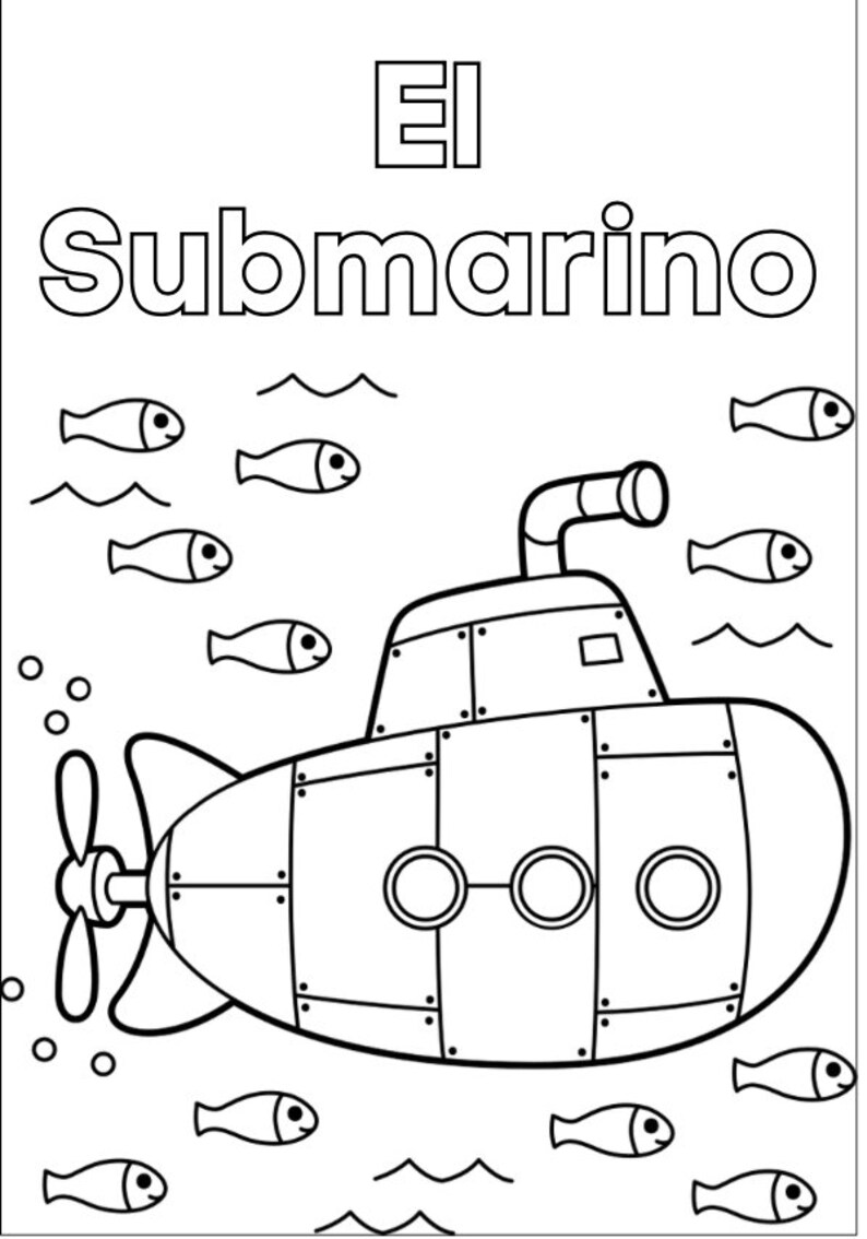 Spanish Transportation Coloring Book - Printable and Digital ...
