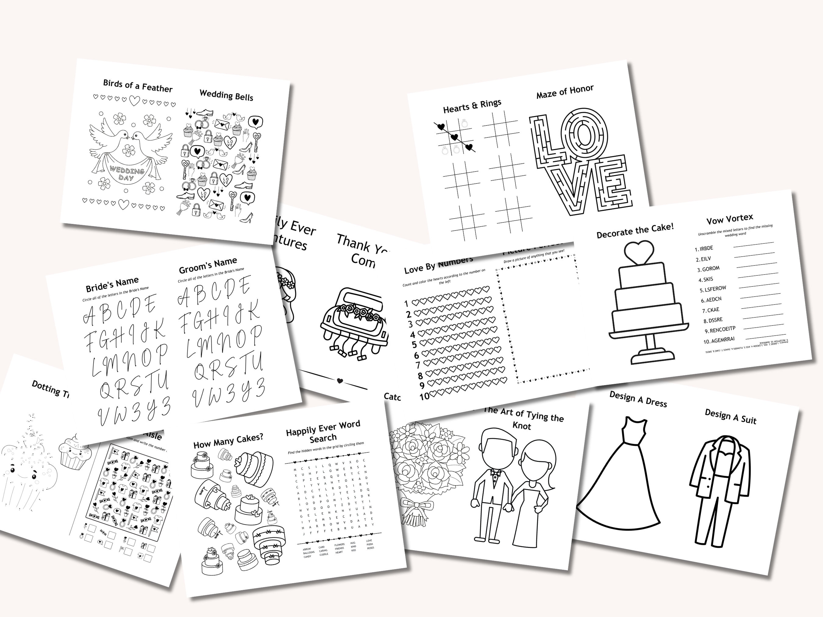 Printable Kids Wedding Activity Book, Wedding Busy Book, Instant ...