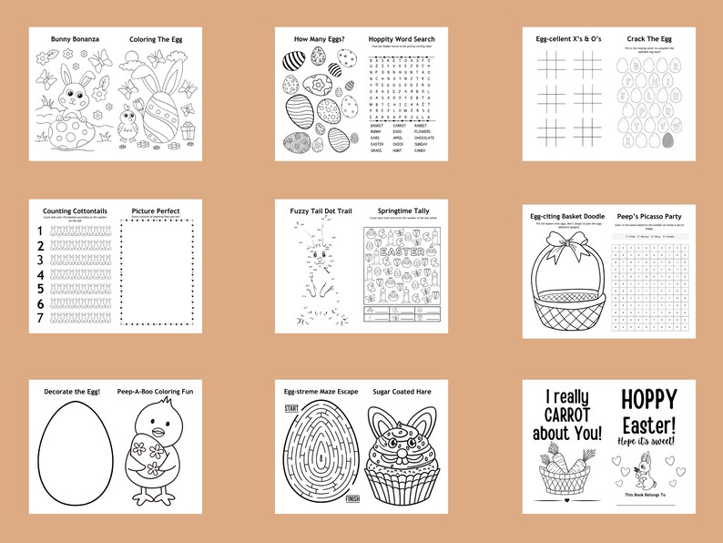 Easter Coloring Pages, Quick and Easy Printable PDF Activity for Kids ...