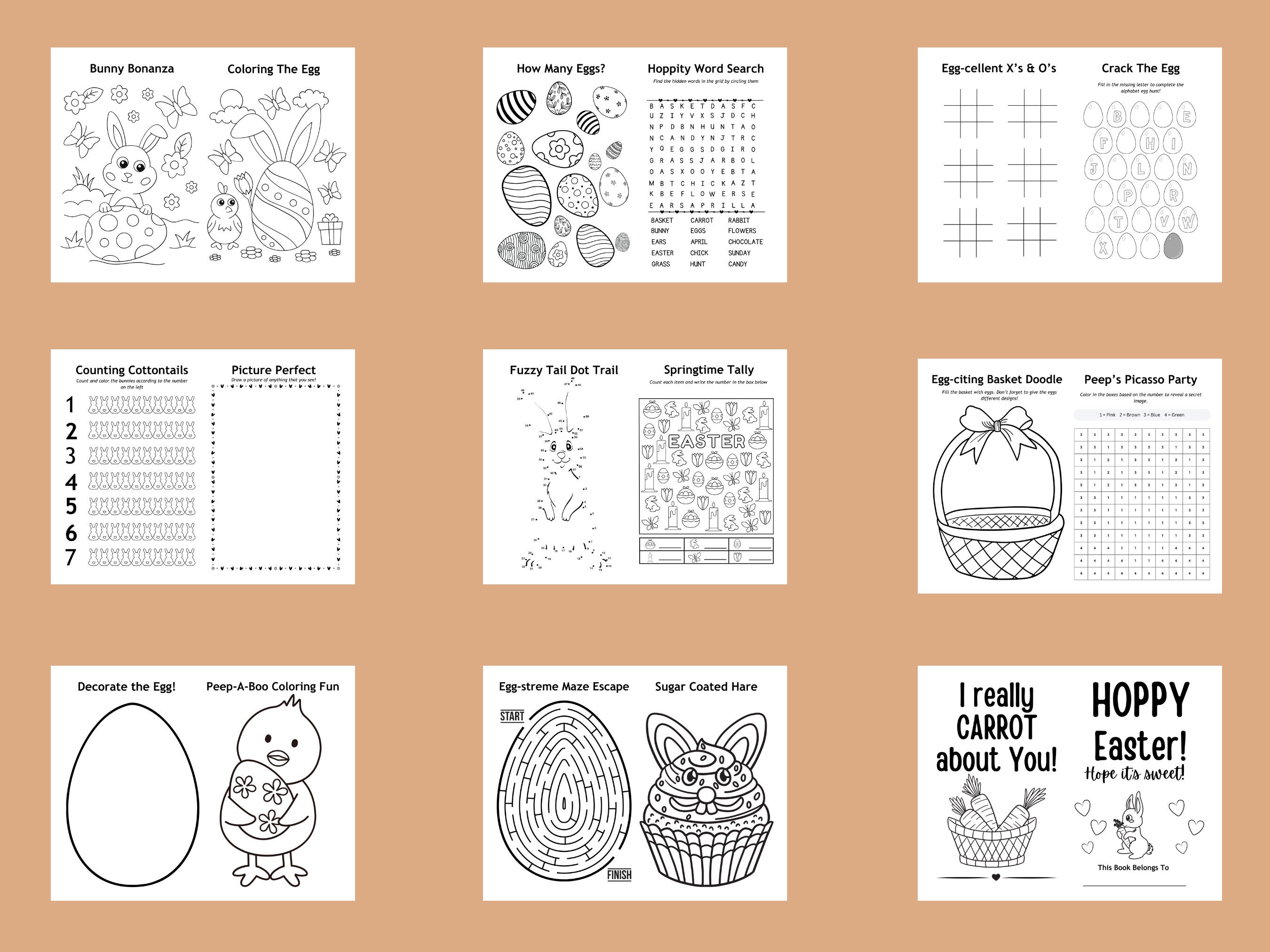 Easter Coloring Pages, Quick and Easy Printable PDF Activity for Kids ...