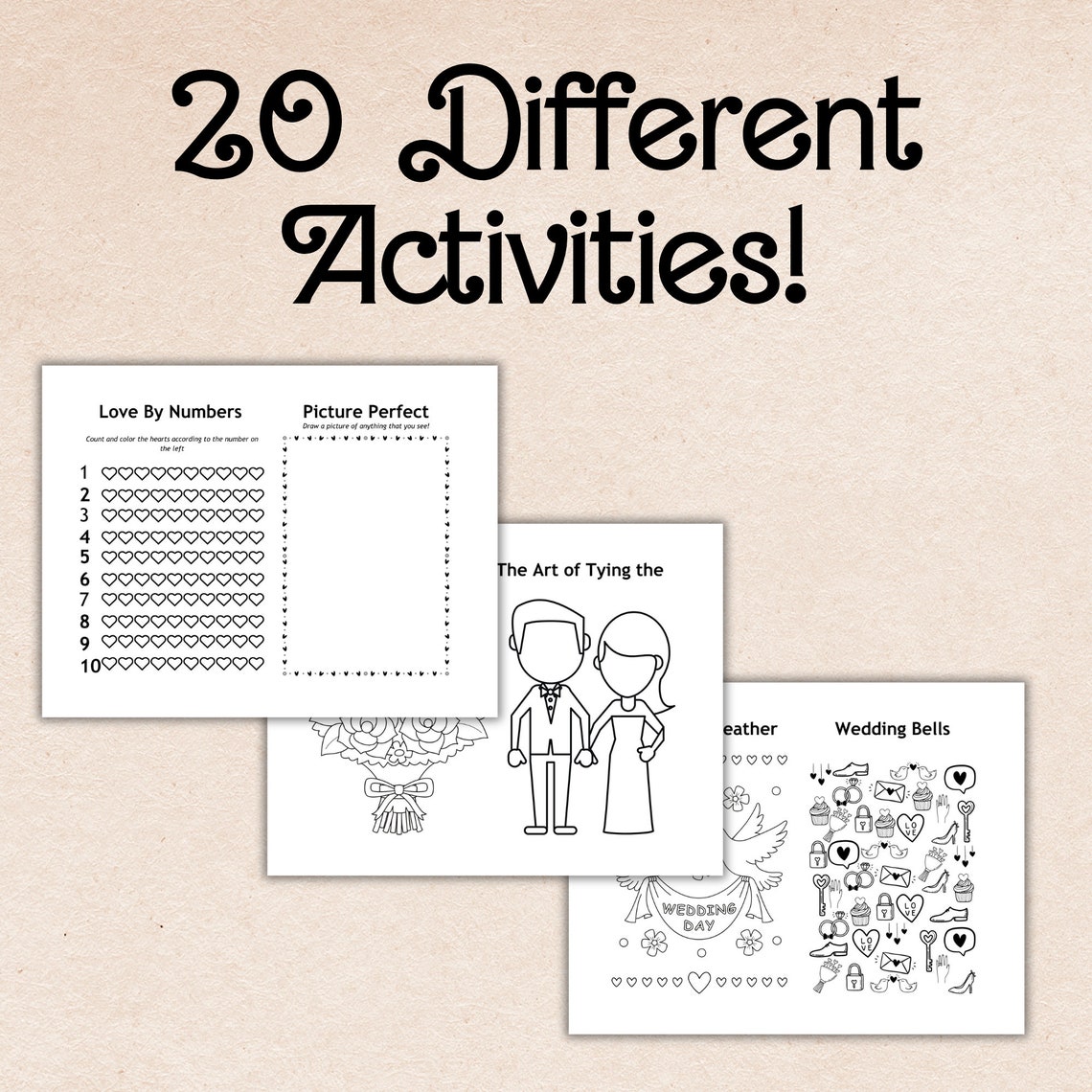 Kids Wedding Activities Wedding Coloring Kids Wedding Favors - Etsy