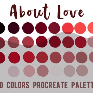 About Love Color Palette Set for Procreate Ipad, Digital Color, Color ...