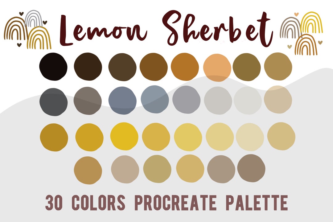 Lemon Sherbet Color Palette Set for Procreate Ipad, Digital Color ...