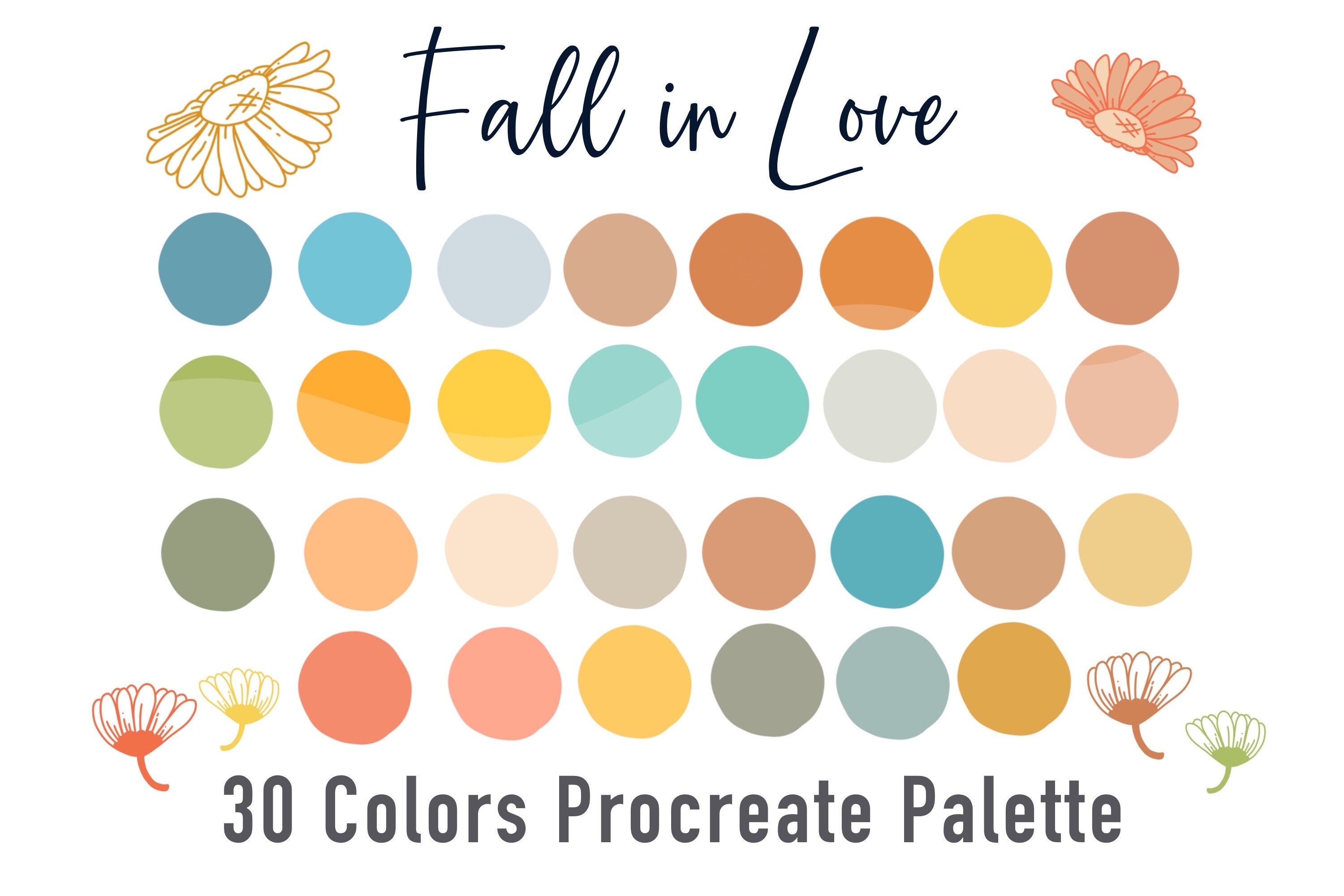 Fall in Love Color Palette Set for Procreate Ipad, Digital Color, Color ...