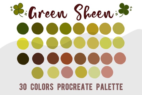 Green Sheen Color Palette Set for Procreate iPad Digital | Etsy