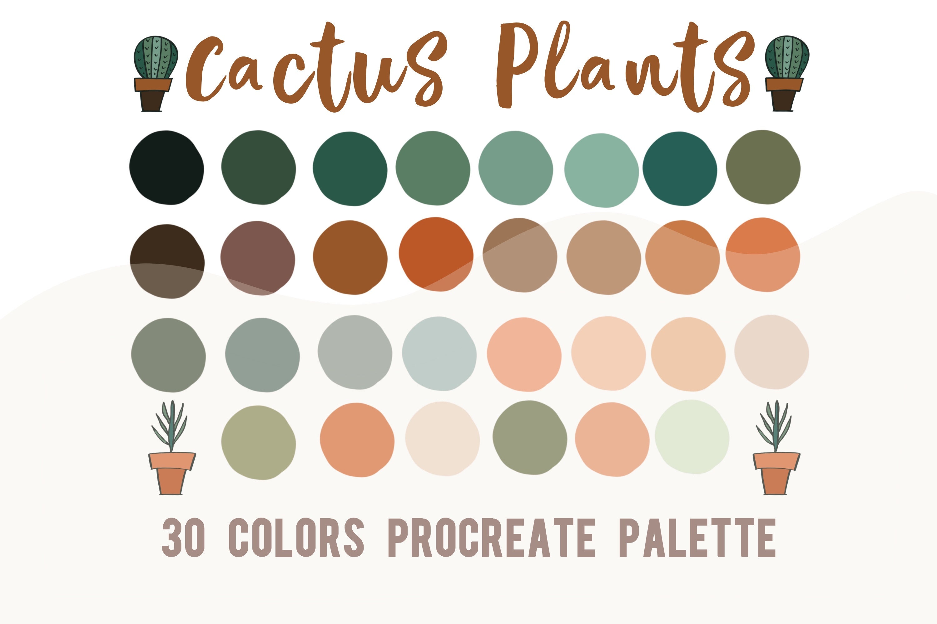 Cactus Plants Color Palette Set for Procreate iPad Digital - Etsy