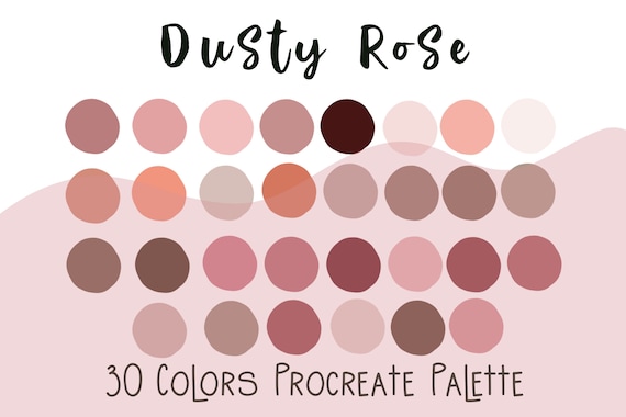 Dusty Rose Color Palette Set for Procreate Ipad Digital | Etsy