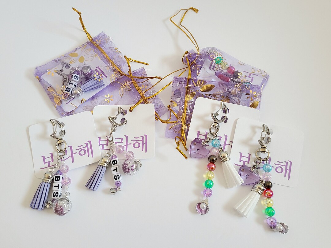 BTS Purple/rainbow Borahae Keychains - Etsy