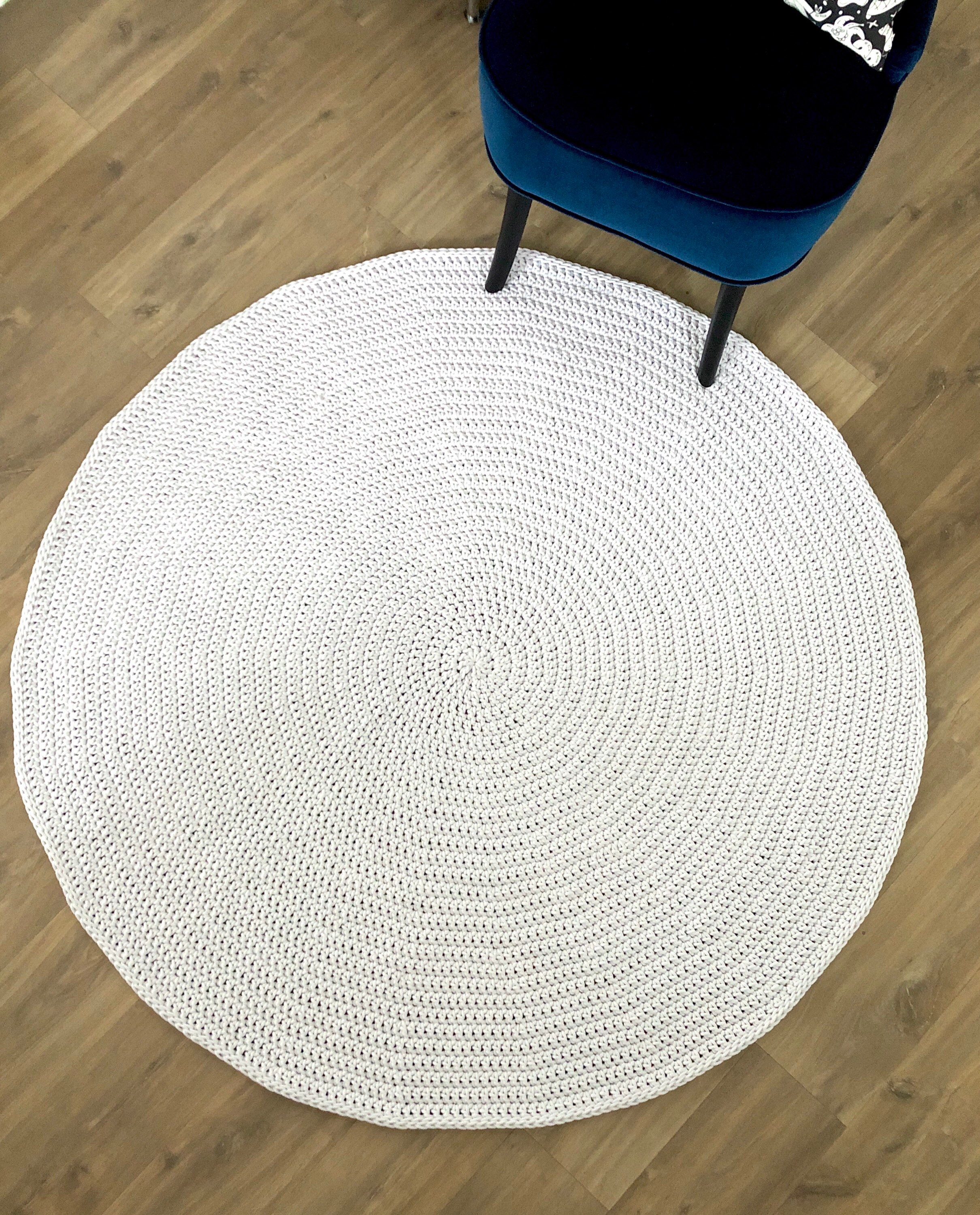 Modern Round Rug White Carpet Round Area Rug Nursery Rug | Etsy