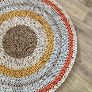 Round Rug Round Carpet Orange Beige Bright Spring Many Colors - Etsy