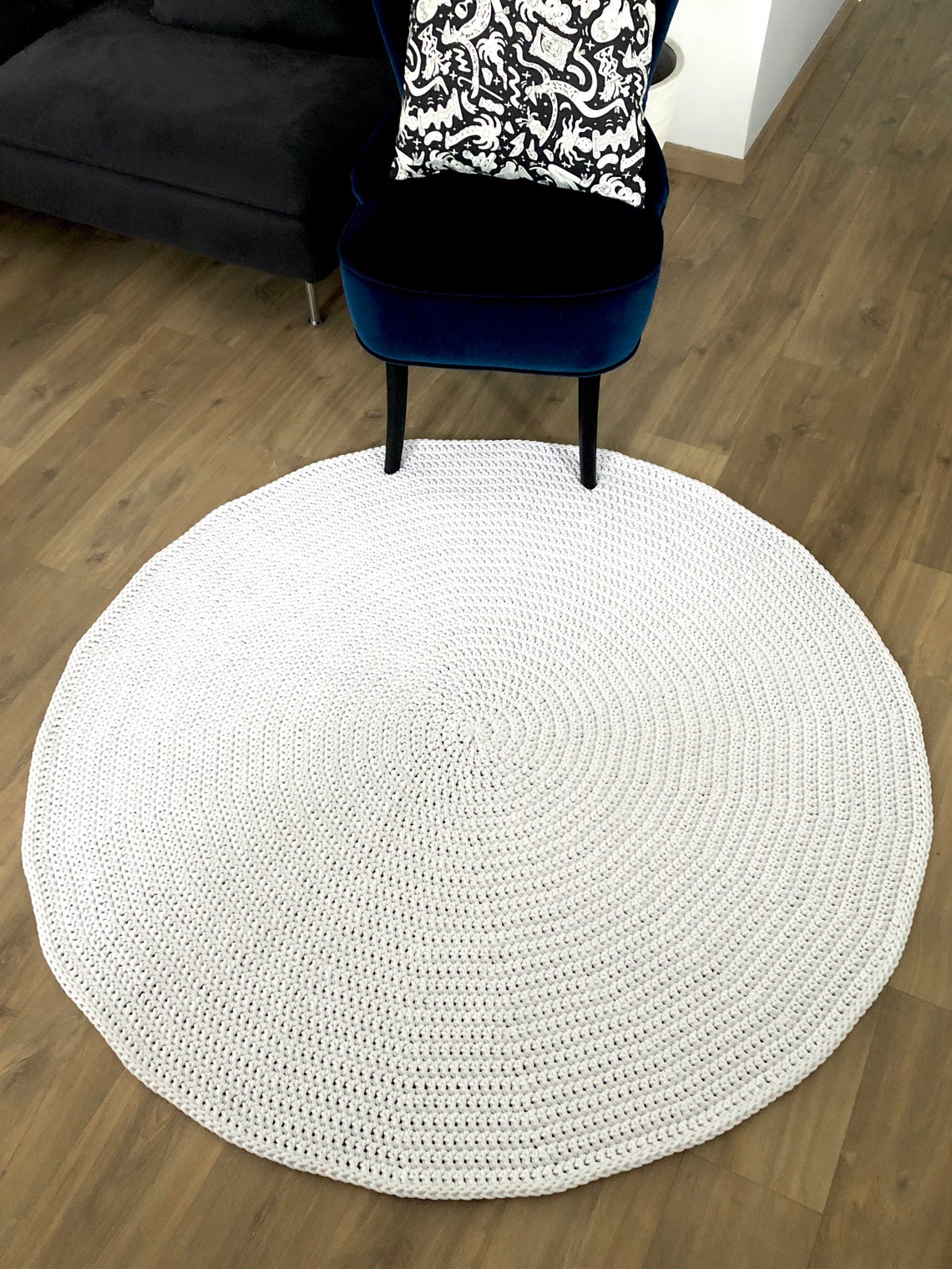 Modern Round Rug White Carpet Round Area Rug Nursery Rug | Etsy