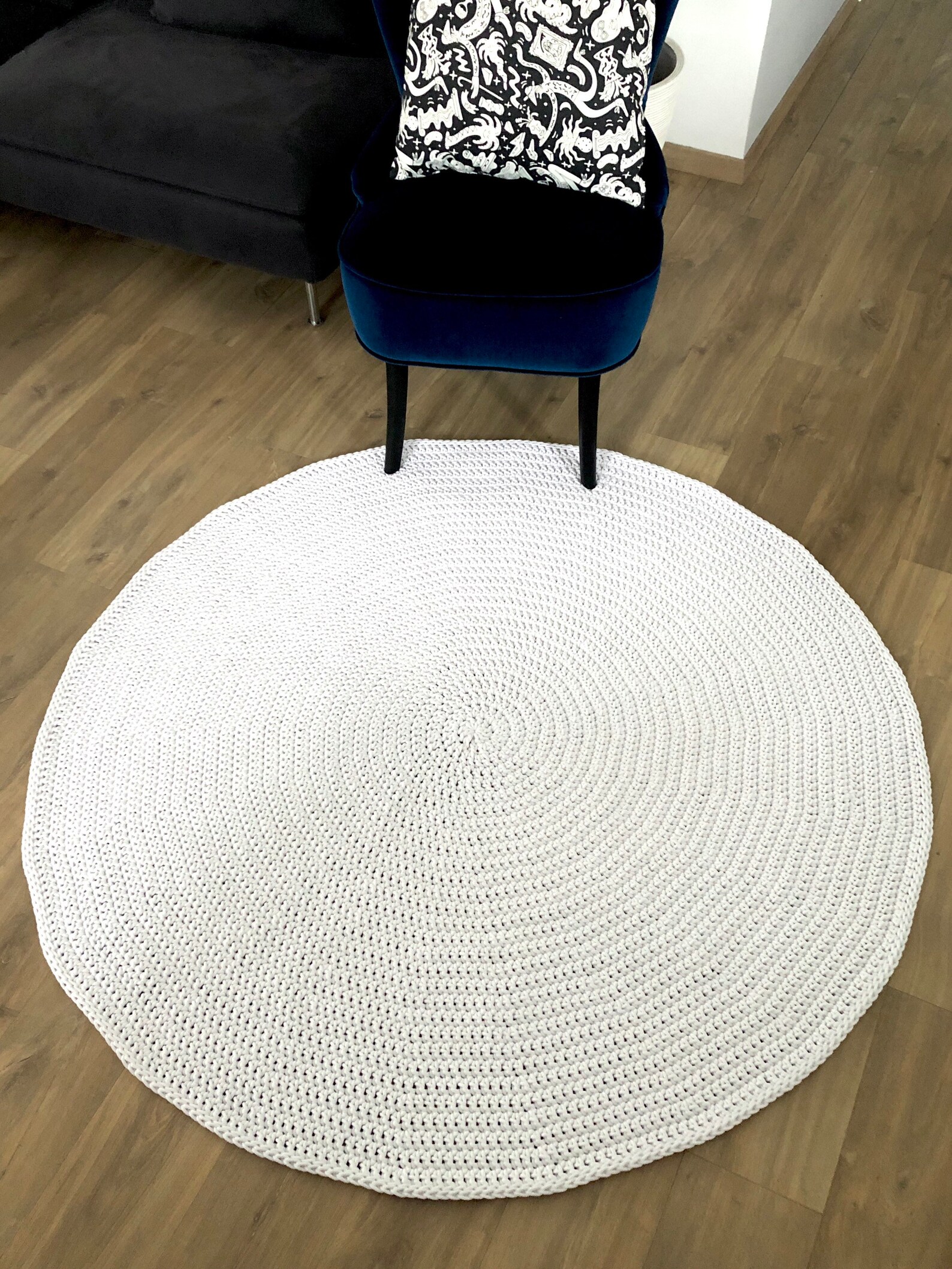 Modern Round Rug White Carpet Round Area Rug Nursery Rug | Etsy
