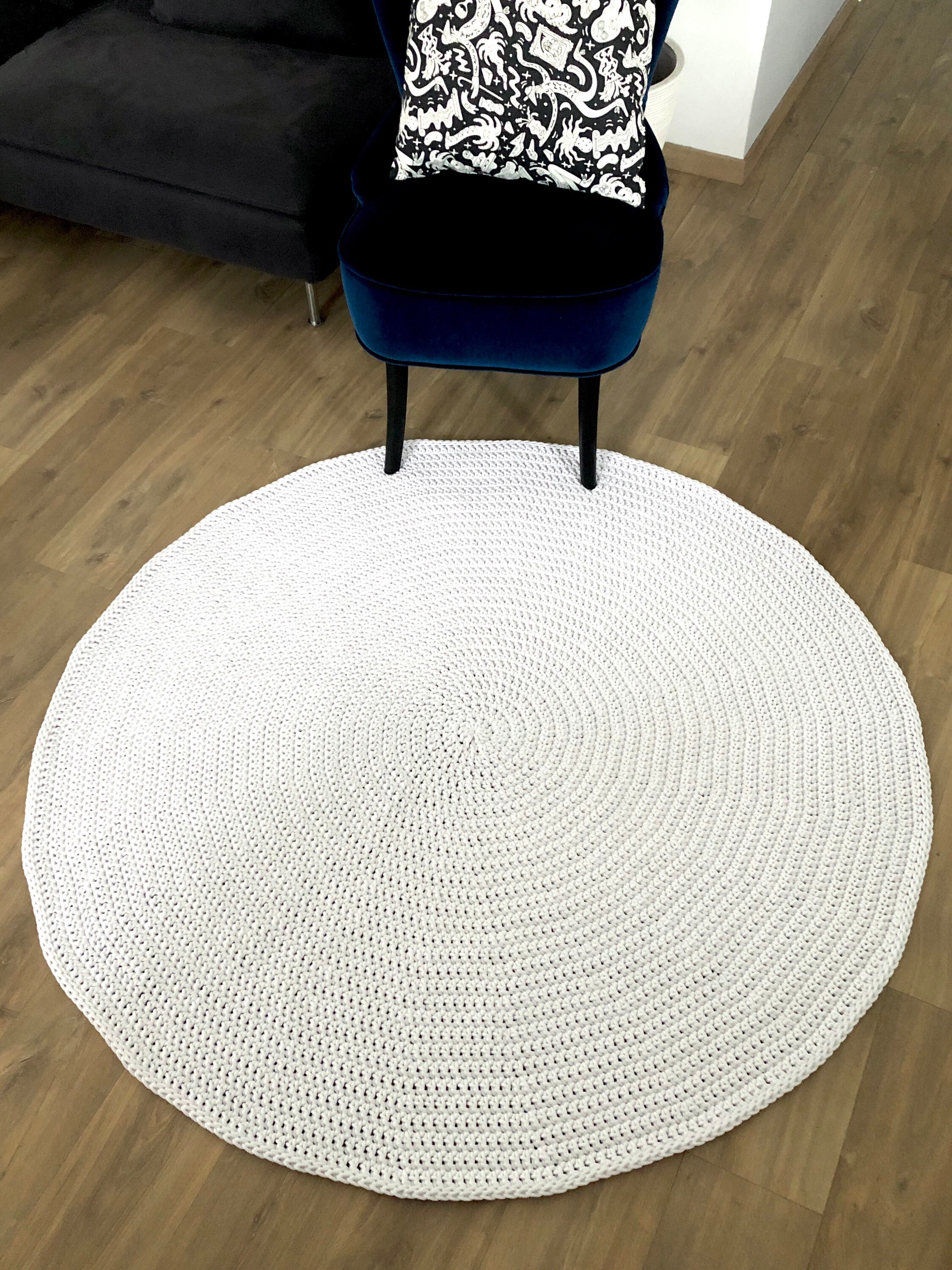 Modern Round Rug White Carpet Round Area Rug Nursery Rug | Etsy