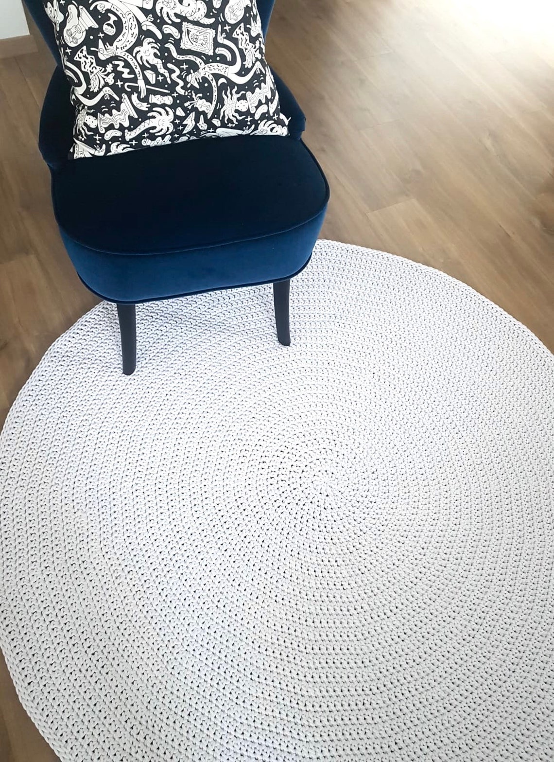 Modern Round Rug White Carpet Round Area Rug Nursery Rug - Etsy