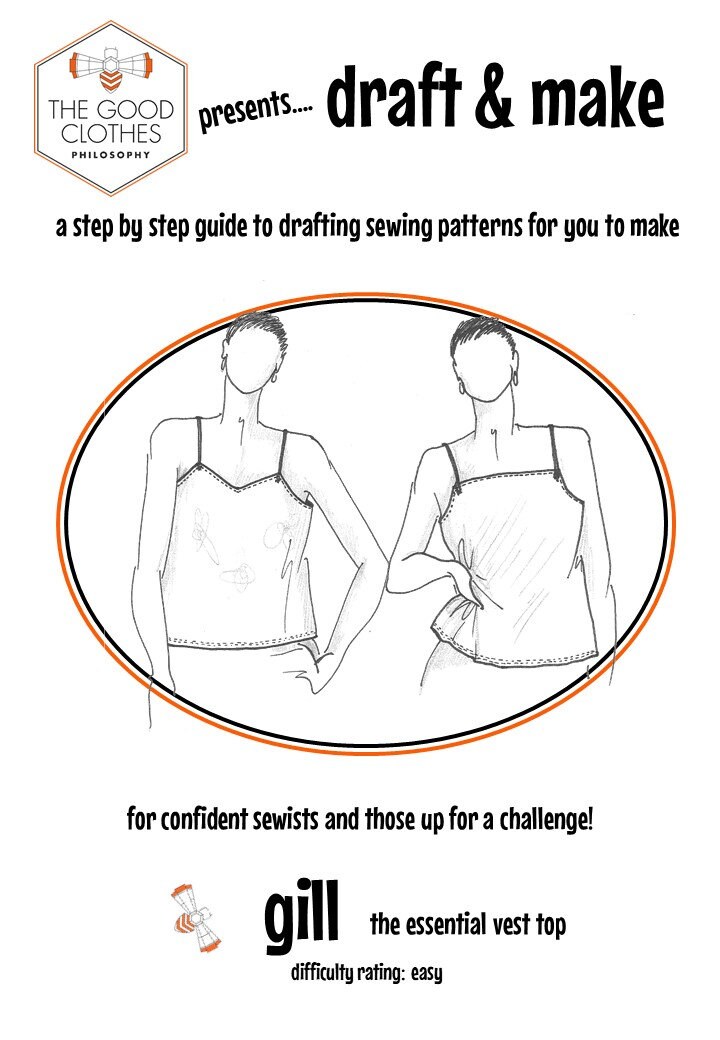Sewing Pattern Drafting PDF. Pattern Cutting Gill Vest Top. Draft and ...