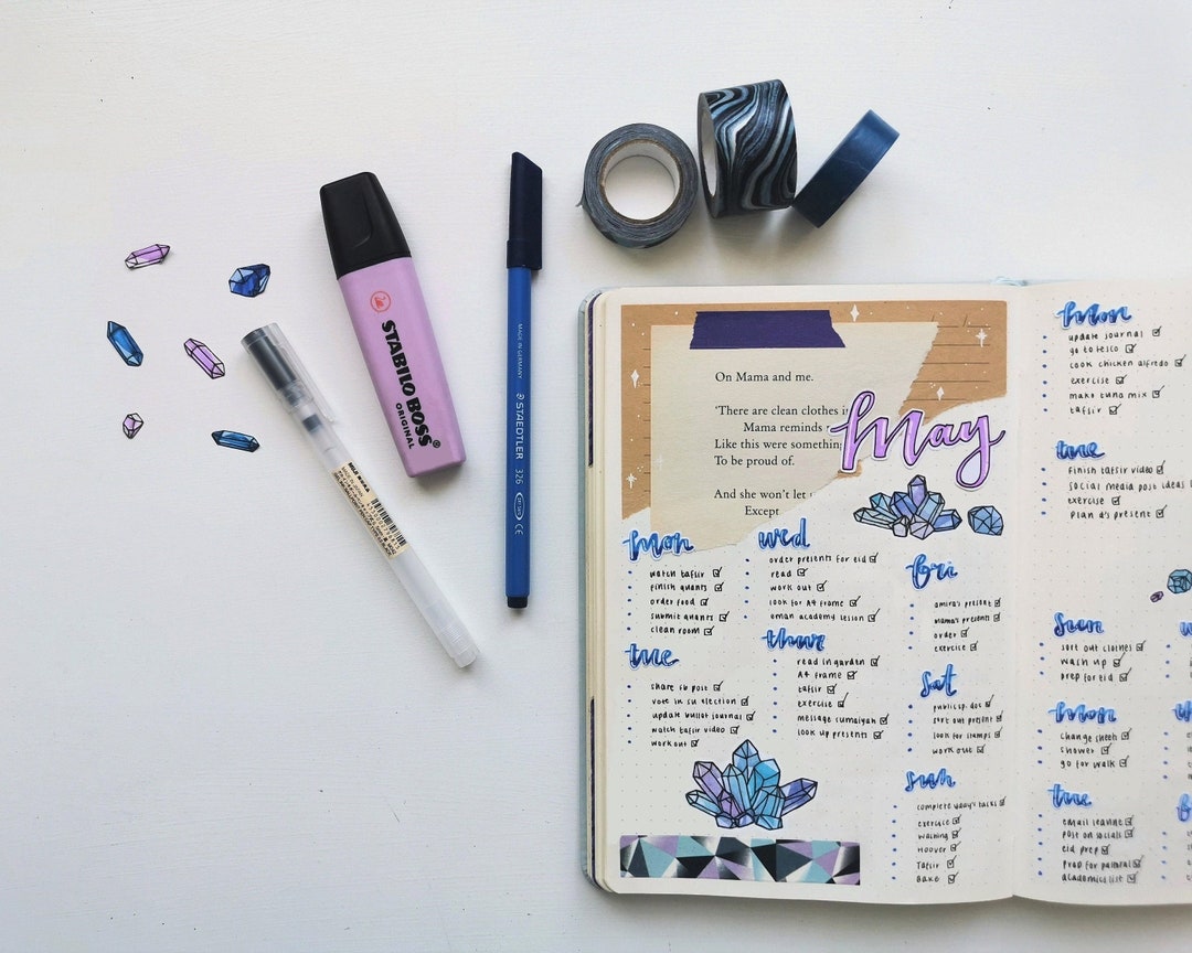 Handmade Bullet Journal 2025 Personalised, Hand Drawn Custom Bujo ...