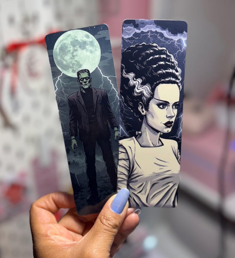 Bride of Frankenstein Bookmark: Laminated Horror Booklover Gift - Etsy