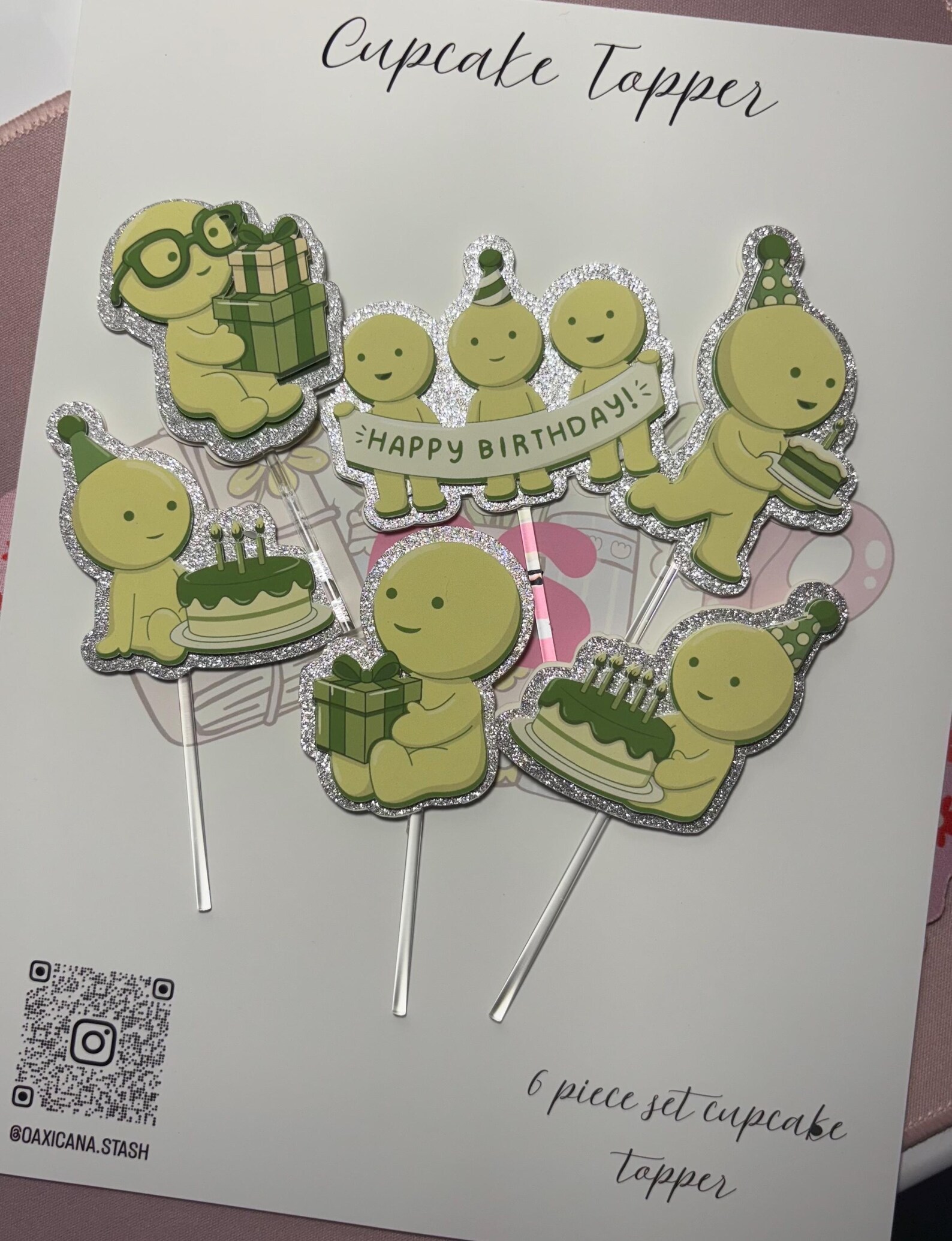 Smiski Birthday Cupcake Toppers, Kawaii Cake Decorations (set of 6) - Etsy