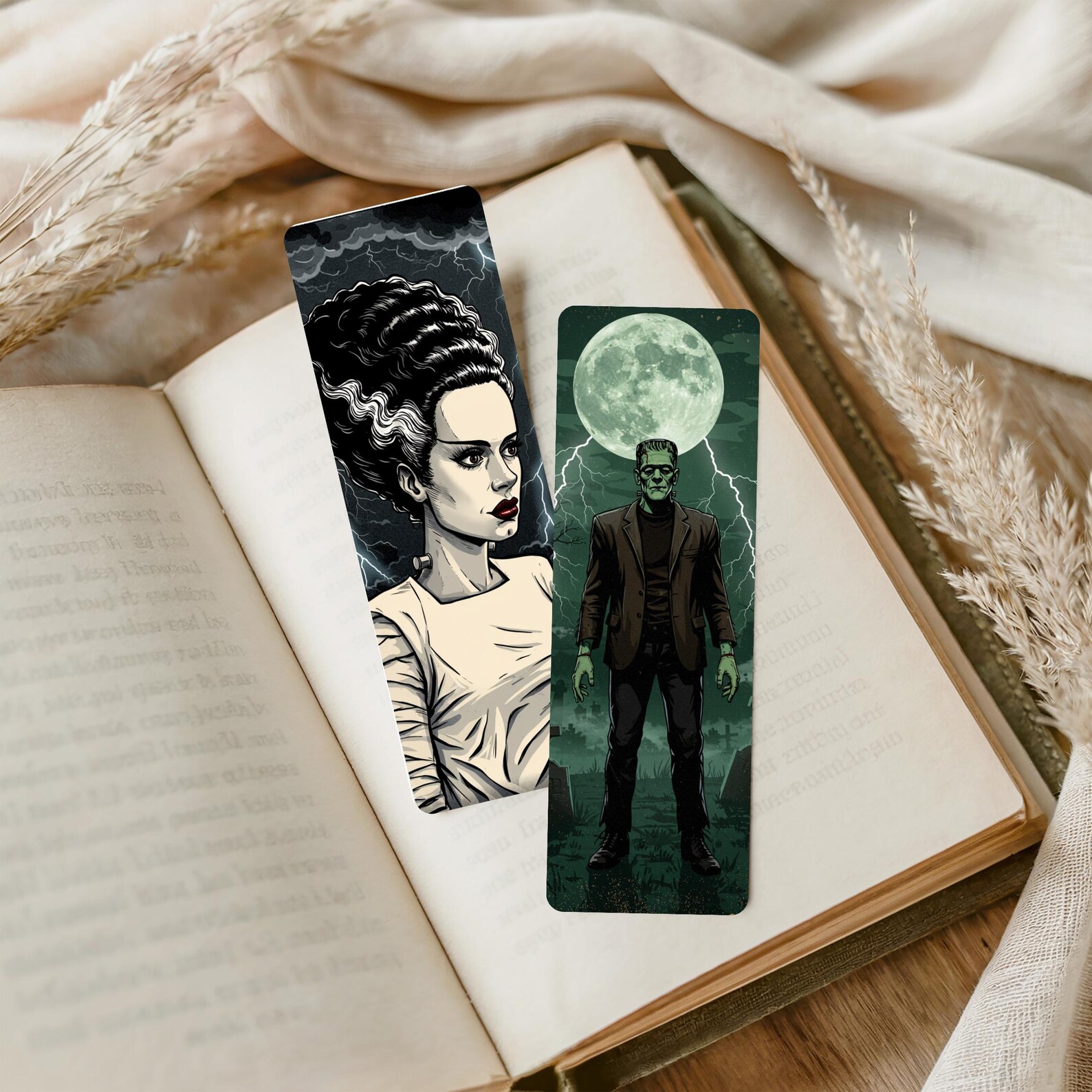 Bride of Frankenstein Bookmark: Laminated Horror Booklover Gift - Etsy