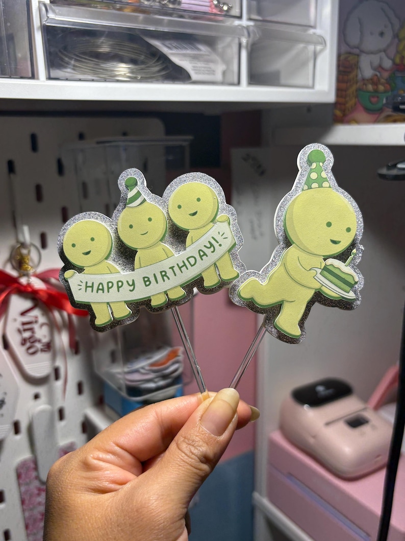 Smiski Birthday Cupcake Toppers, Kawaii Cake Decorations (set of 6) - Etsy