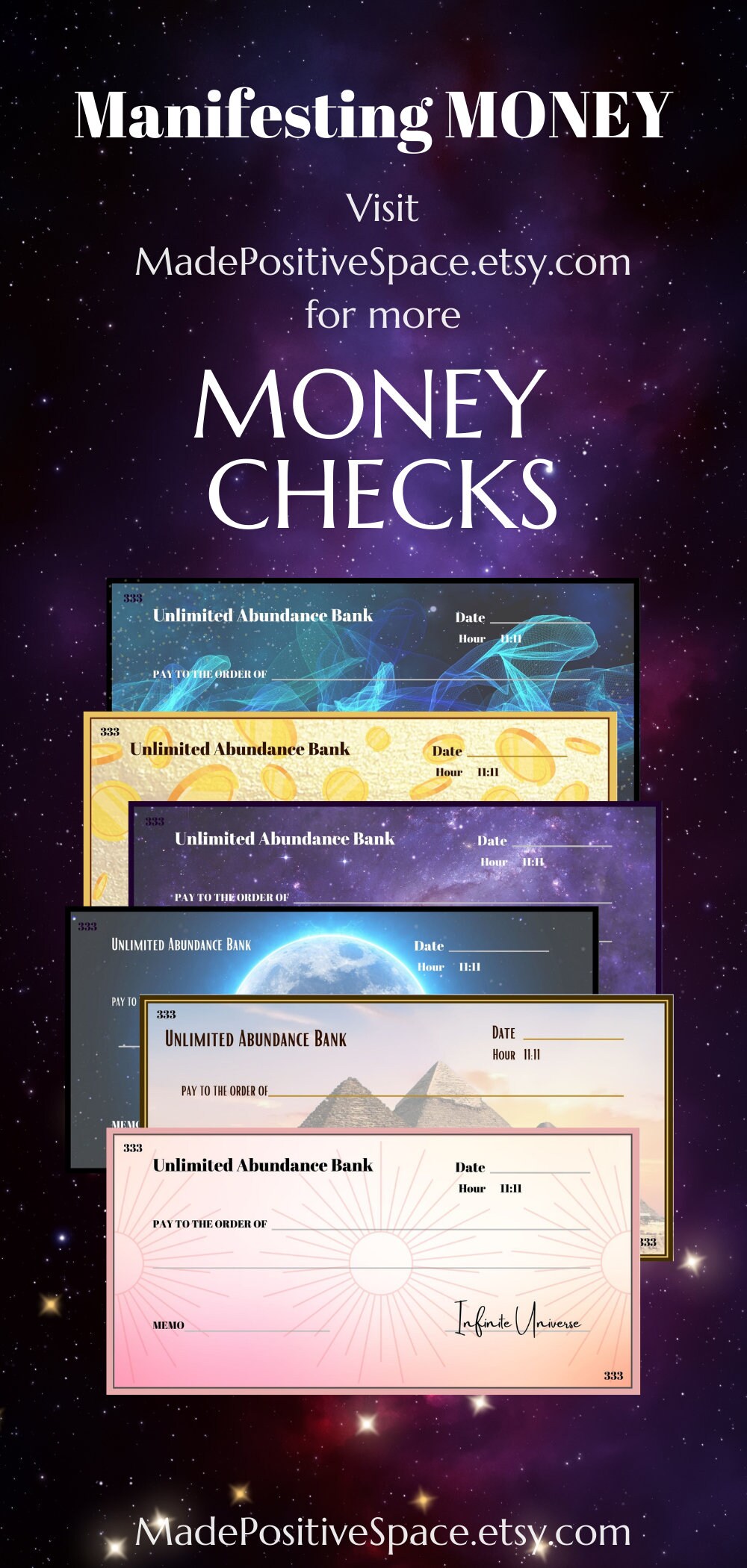 Printable Money Manifesting Check - Law of Attraction - Manifest ...