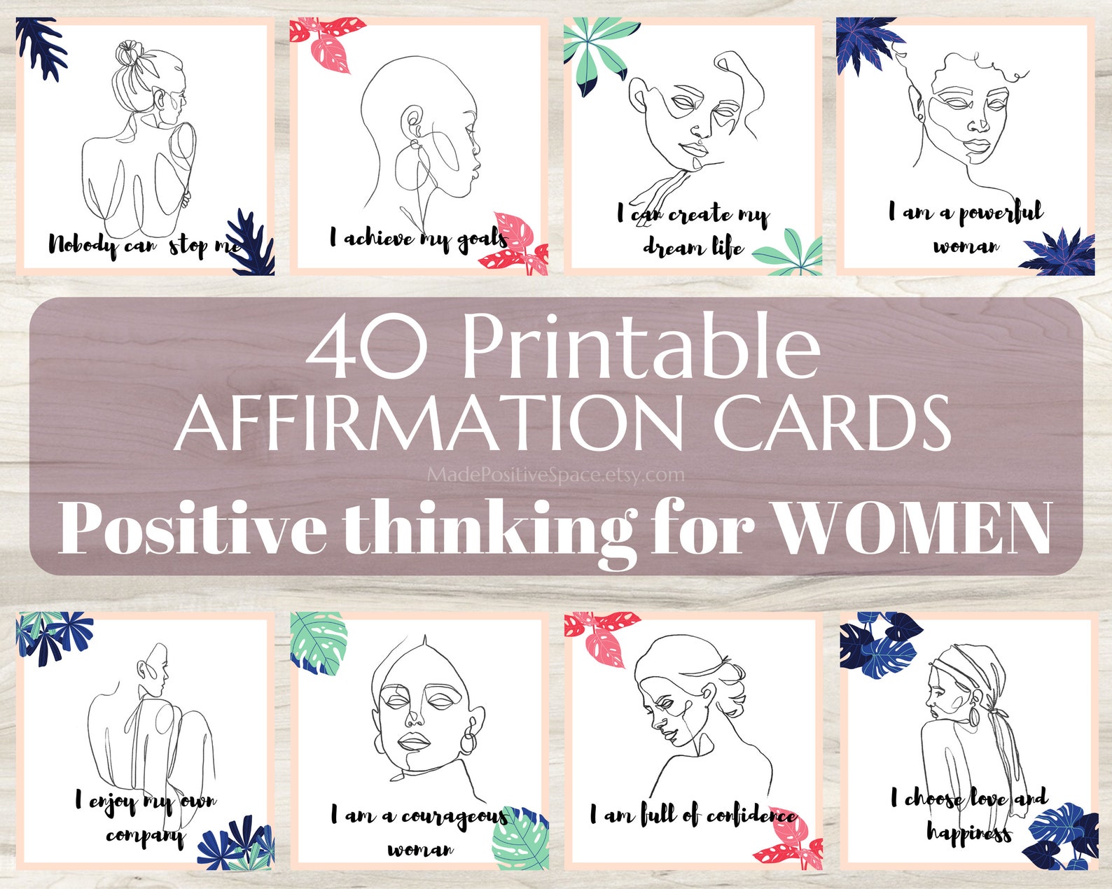 40 Affirmation Card Printable for Women Affirmation Cards | Etsy