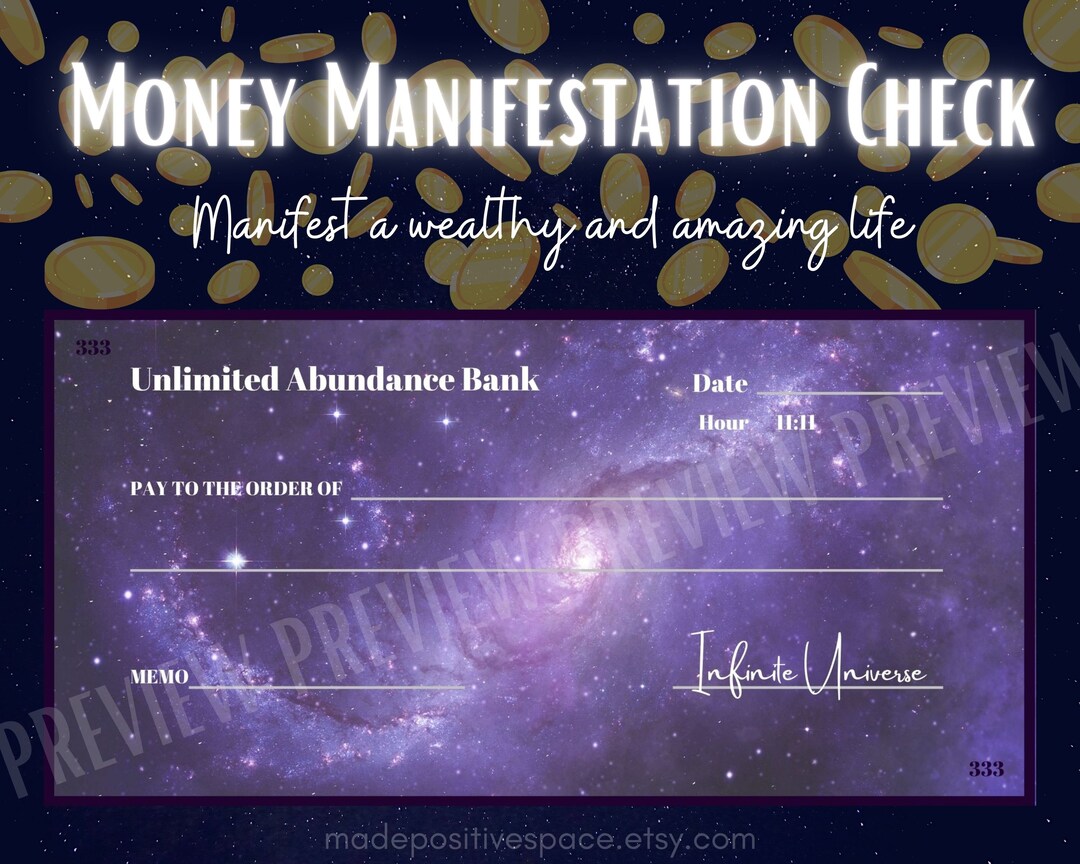 Money Manifestation Check - Law of Attraction - Manifesting Abundance ...