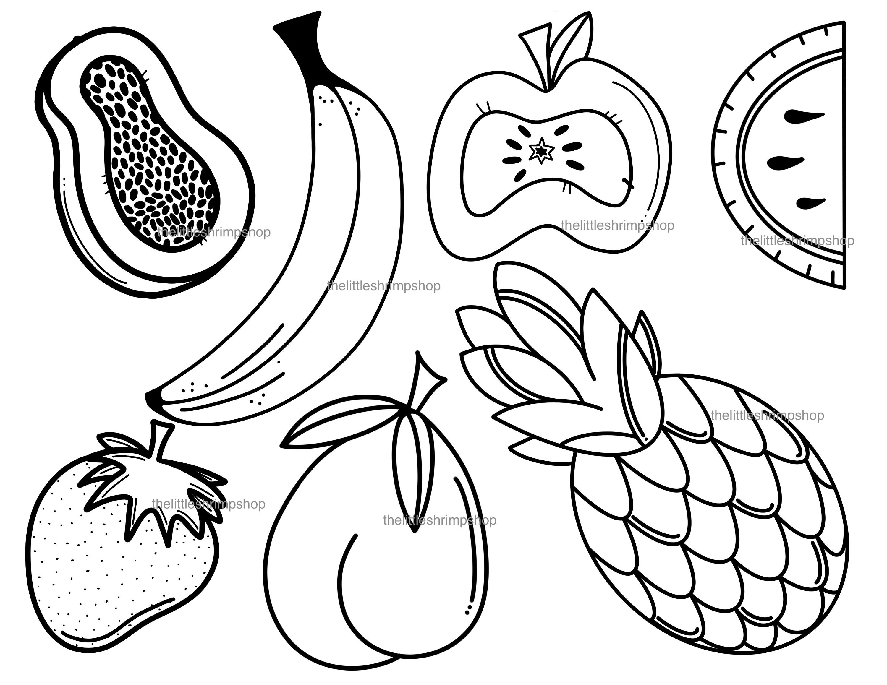 Fruit Clip Art No Color - Etsy