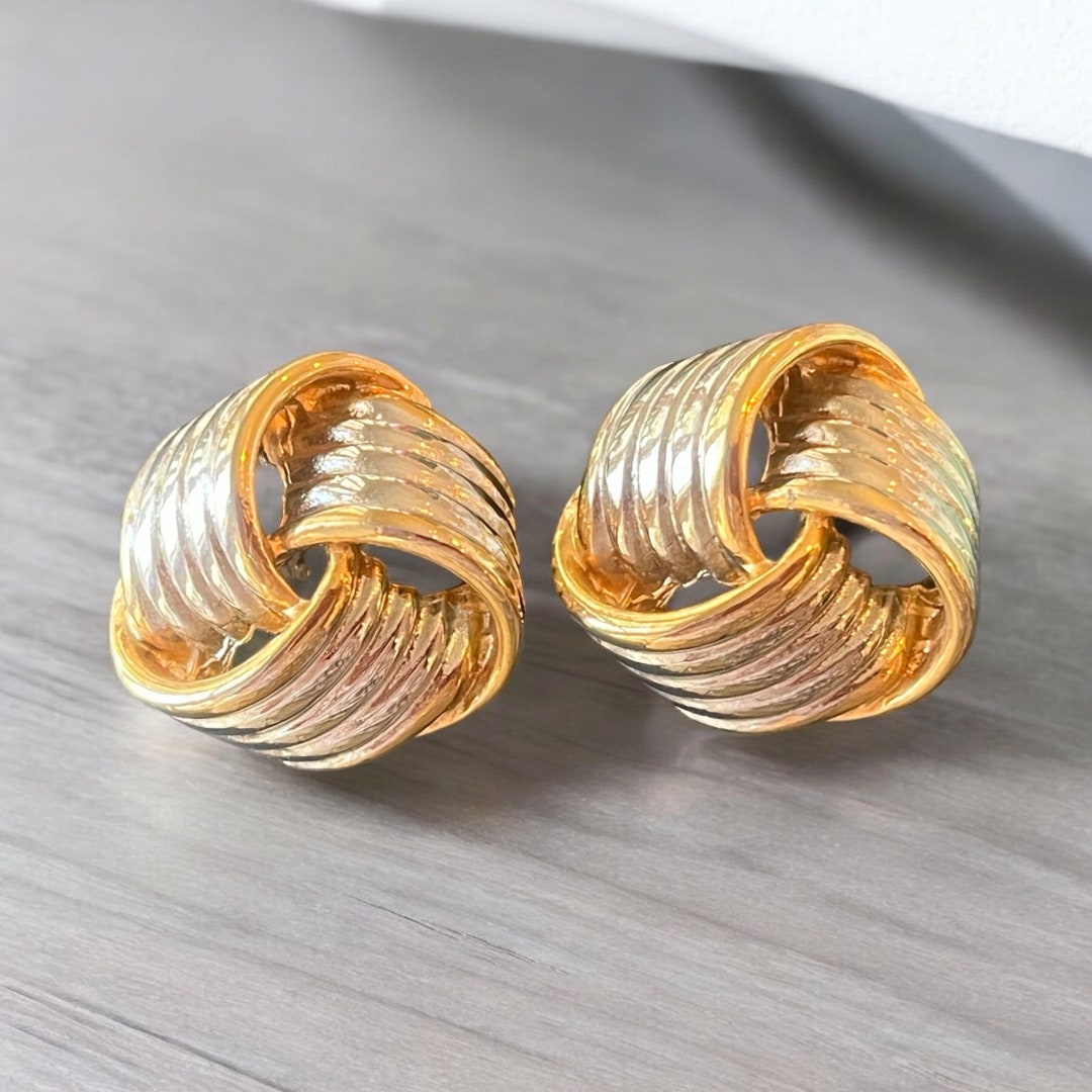 Vintage Premier Design Earrings, 1990s Silver and Gold Earrings ...