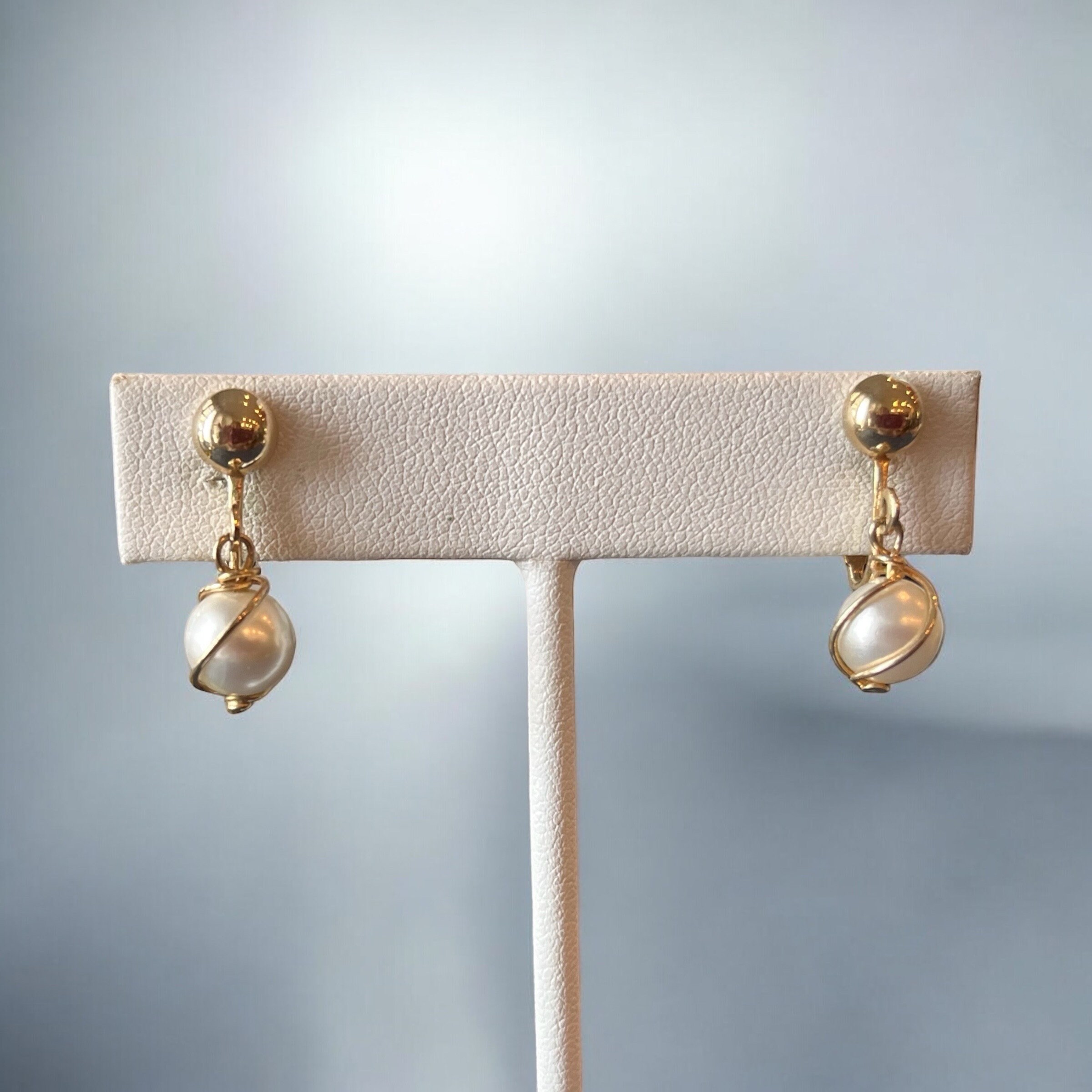 Sarah Coventry Caged Pearl Jewelry Set, 1960s Gold Necklace and ...