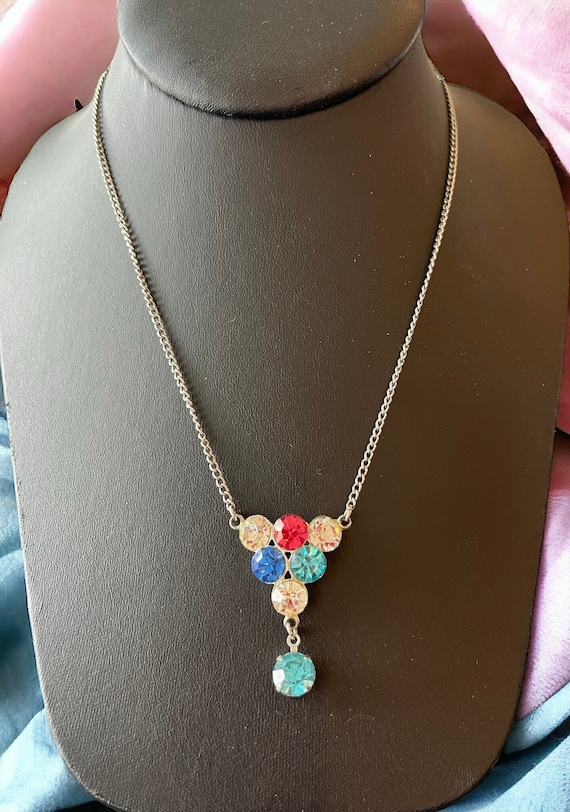 Vintage silver necklace 1990s - Gem