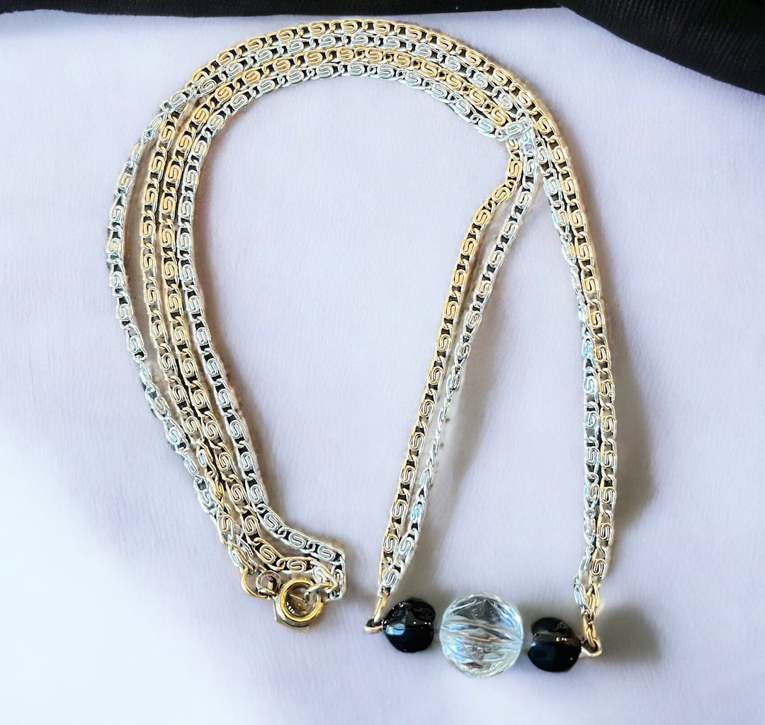 Sarah Coventry Gold and Silver Necklace, 1970’s Sarah Coventry Chain ...