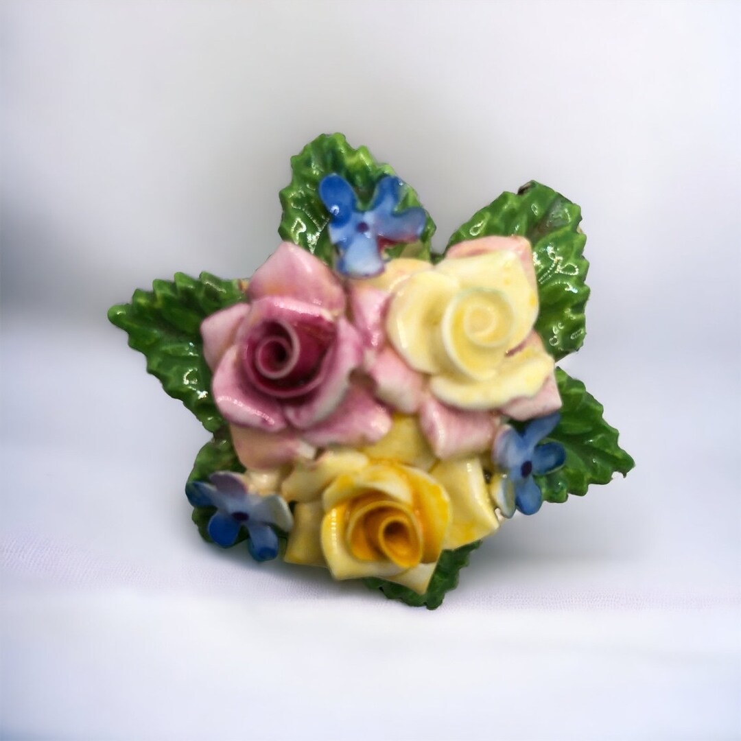 Vintage Adderley Bone China Floral Brooch, 1960s Roses Jewelry - Etsy