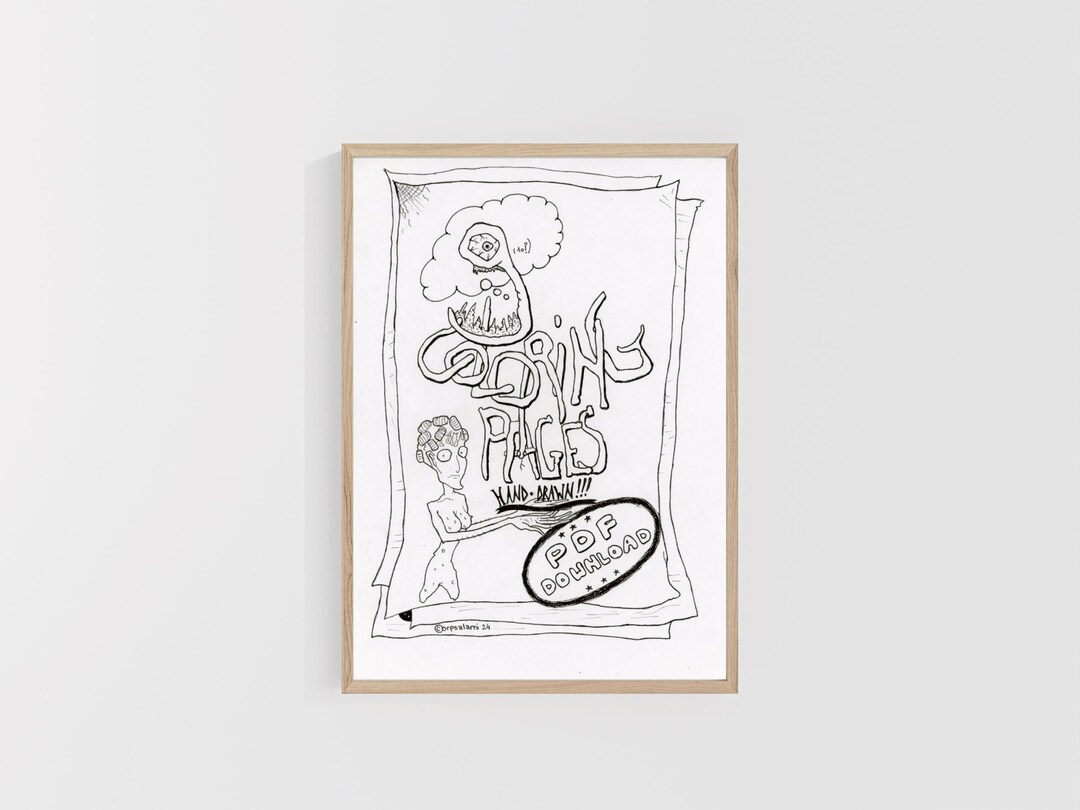 Weird Adult Coloring Book, Unique Creepy Coloring Pages, Scary Original ...