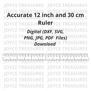 12 Inch and 30 Cm Accurate Ruler (DXF, Jpg, Png, SVG, PDF Files) (tick ...