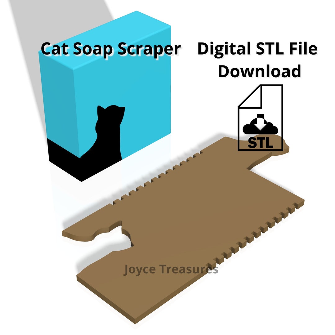 STL File 2.5in Sideview Cat Soap Scraper Shaping Tool for Cold Process ...