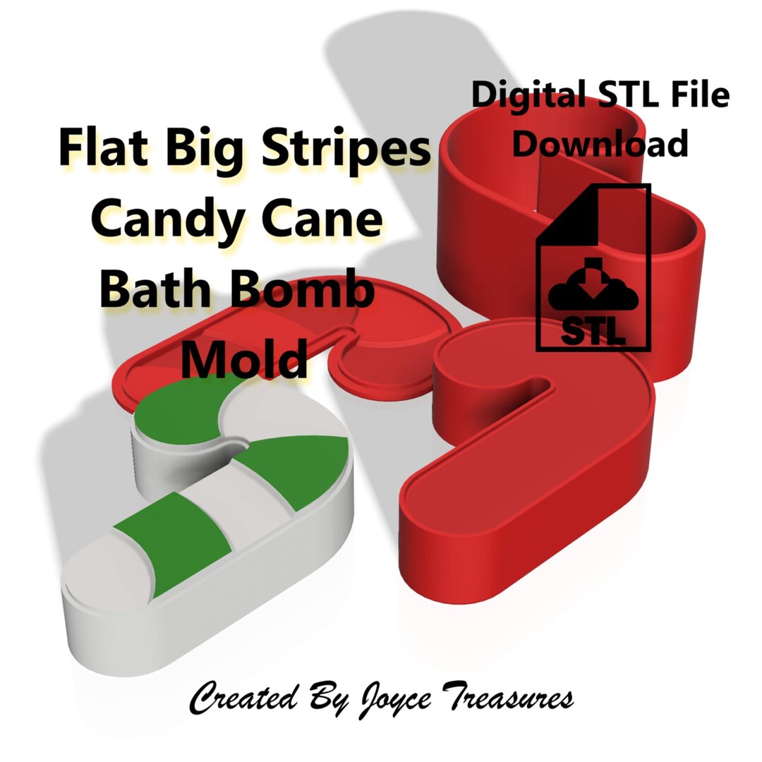 Striped Candy Cane Bath Bomb Mold STL File (digital Download) - Etsy