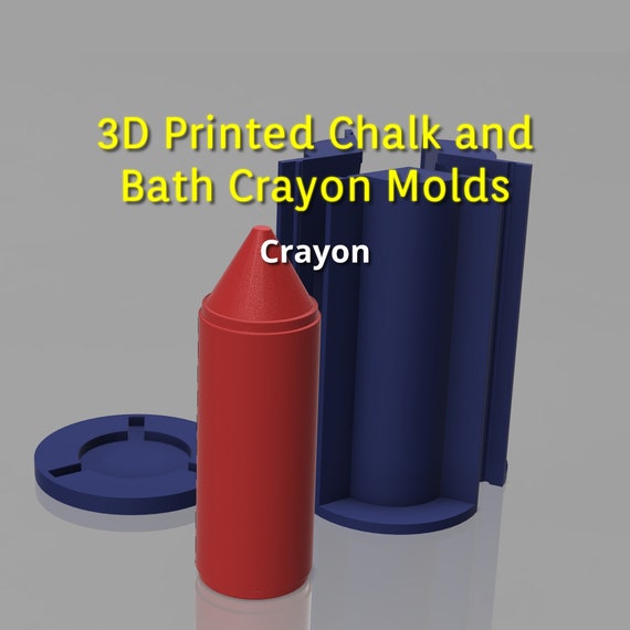 3D Printed 4 Piece Crayon Chalk Mold Crayon Bath Crayon Mold | Etsy