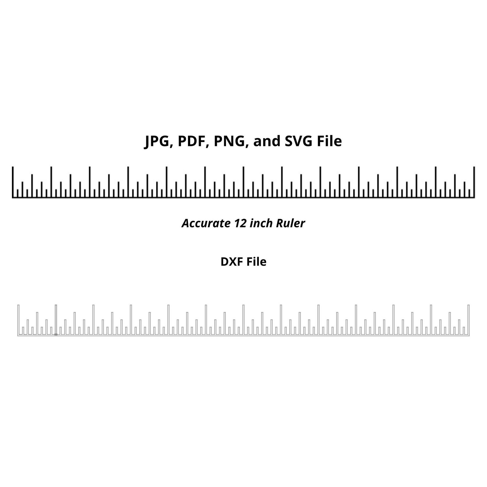 12 inch Accurate Ruler DXF Jpg Png SVG and PDF Files | Etsy