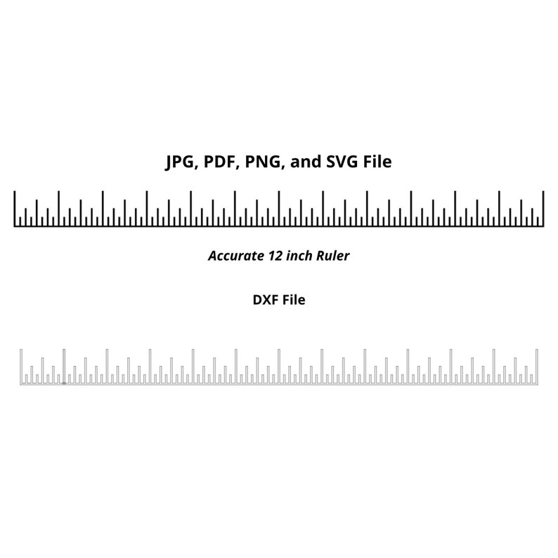 12 Inch Accurate Ruler No Numbers DXF Jpg Png SVG and PDF - Etsy Singapore