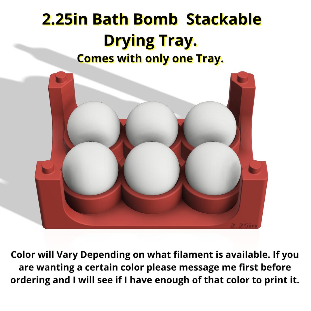 One 2.25in Bath Bomb Stacking Drying Tray for 2.25in Bath Bombs, Bath ...
