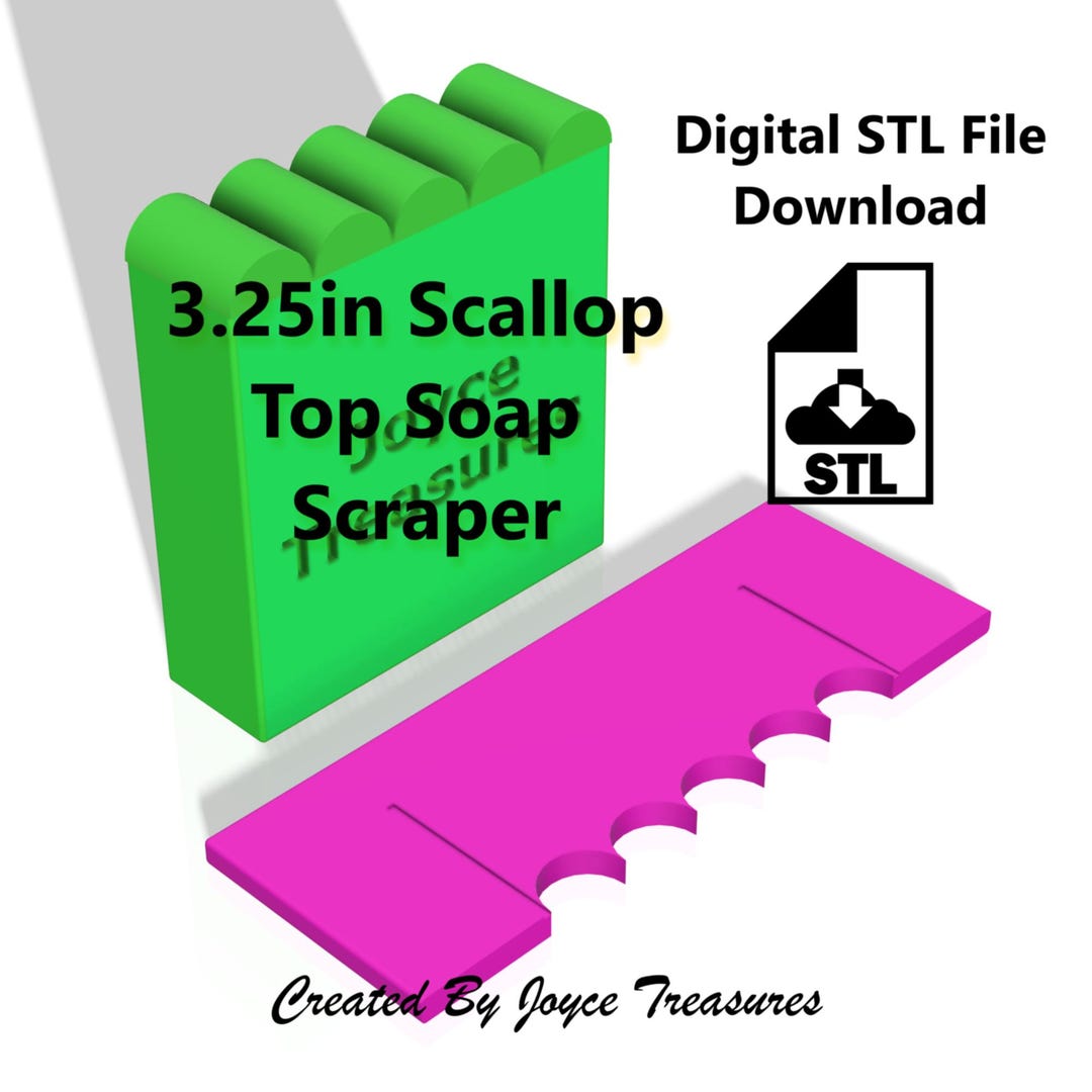 STL File 3.25in Scallop Top Soap Scraper, Scallop Soap Top Shaper ...